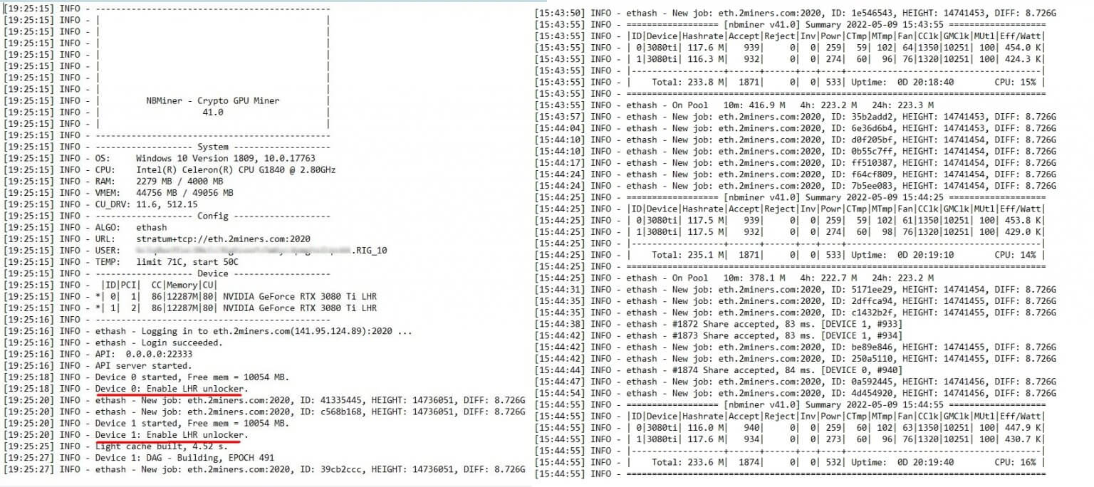 How to Fully Unlock Nvidia LHR Graphics Cards with NBMiner: Experiment ...