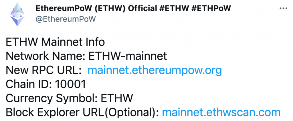 How to Add Ethereum PoW (ETHW) Cryptocurrency Network to MetaMask ...
